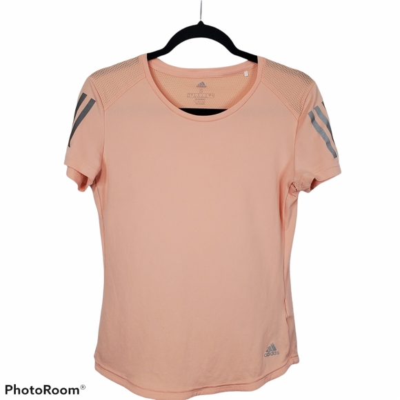 adidas | Tops | Adidas Peach Mesh Back Running Climacool Tee Small ...